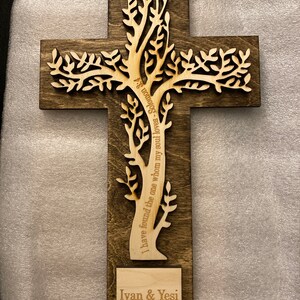 Large Tree of Life Cross With Quote Baptism Cross Confirmation Cross ...