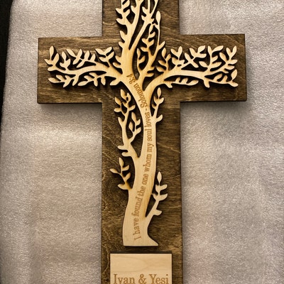 Large Tree of Life Cross With Quote Baptism Cross Confirmation Cross ...