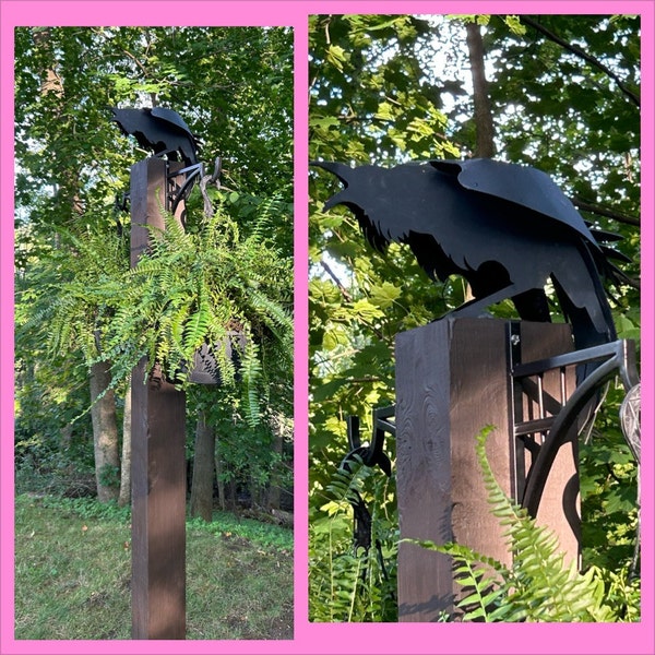 Free Shipping, Crow, Raven, Steel Sculpture, Raven Sculpture, Garden ...