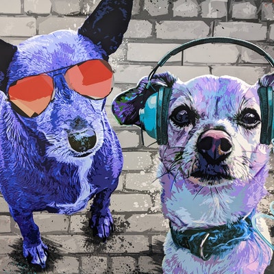Street Dog Art, Custom Pet Portrait From Photo, Graffiti Art, Pet ...