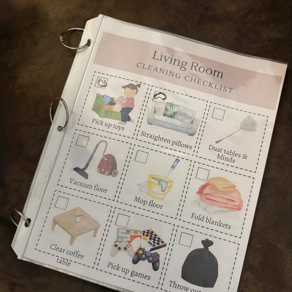 Kids Cleaning Checklists With Visual Images | Daily Routine Chore ...