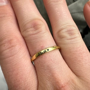 14k GOLD Custom Stacking Rings, Stackable Name Ring, Dainty Name Ring ...