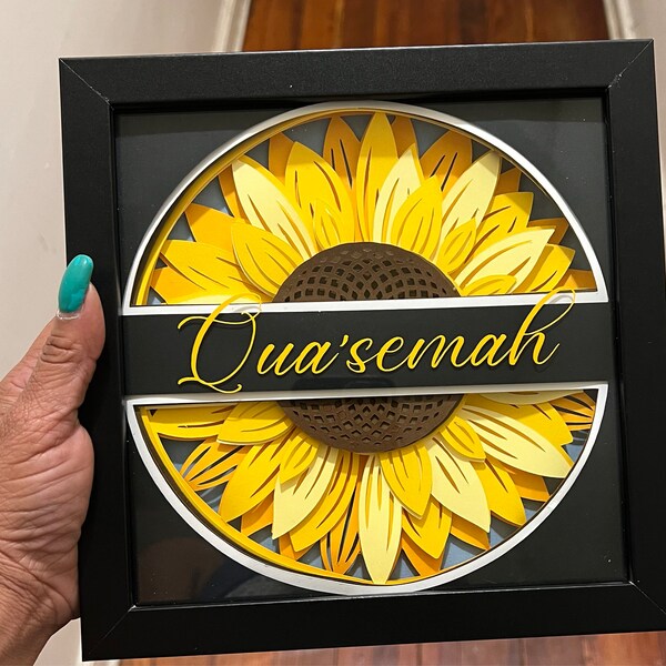 3D Customizable Sunflower SVG - Layered Shadow Box Svg - for Cricut ...