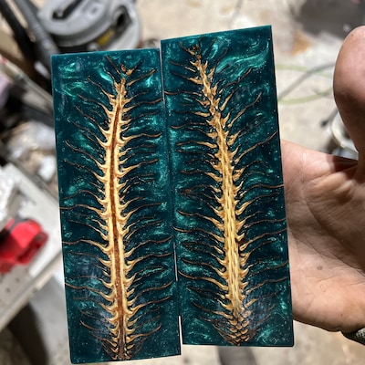 Pinecone Knife Scales in Aphrodites Obsession. Knife Making Resin ...