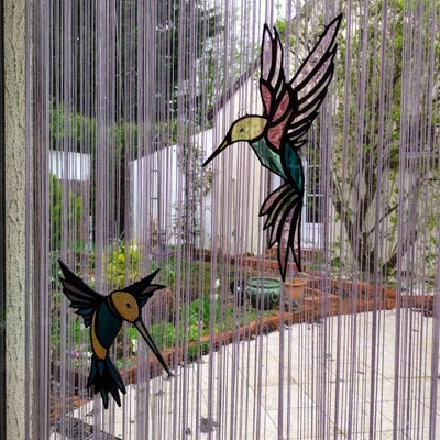 PATTERN X2 Hummingbirds Stained Glass Pattern PDF Digital Download ...