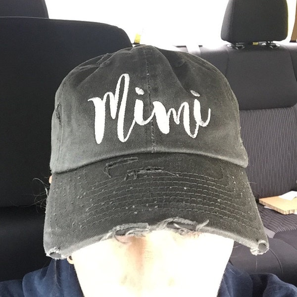 Mimi Hat | Distressed Baseball Cap OR Ponytail Hat | Customize Your ...