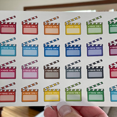 Movie Time Sticker, Movie Clapperboard Sticker, Movie Planner Sticker ...