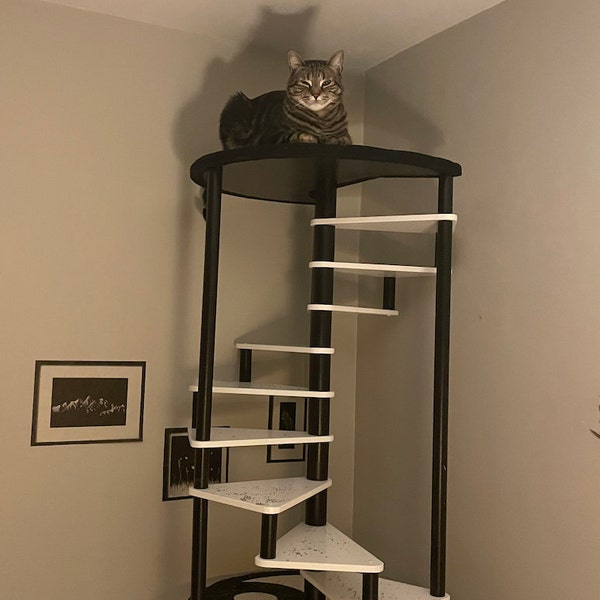Cat Tree, 9 Step Spiral Cat Ladder, Cat Stairs With Cat Perch on Top ...