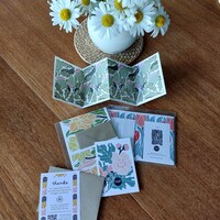 MINI Birth Flower Linocut Note Cards Set of 12 Colourful Flowers by ...