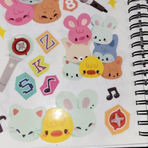 SKZOO DOODLE Stray Kids Folder Paper A5 Sticker Sheet - Etsy