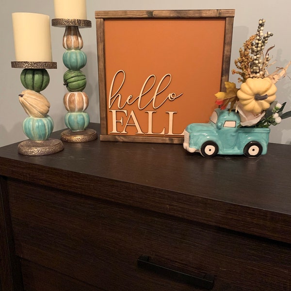 Hello Fall Sign | Fall Decor | Fall Decorations | Fall Signs | Fall ...