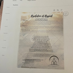 ANGEL - Funeral Resolution Letter (DOWNLOAD ONLY) - Etsy