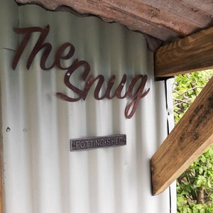 The Snug Sign / Rustic Metal Garden Sign / Rusty Metal Garden Wall ...