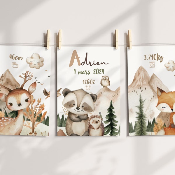 Boho Baby Animal Clipart Bundle: Nursery Doodles (PNG, Digital Download ...
