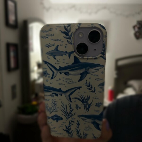 Hammerhead Shark Coral Reef Phone Case, Ocean Sea, Marine Life Pattern ...