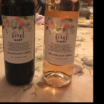 Year of Firsts Wine Labels Personalized Wedding Milestone Wine Labels ...
