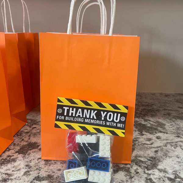 Construction Party Favor Bags & Toppers, DIY Construction Party Favors ...