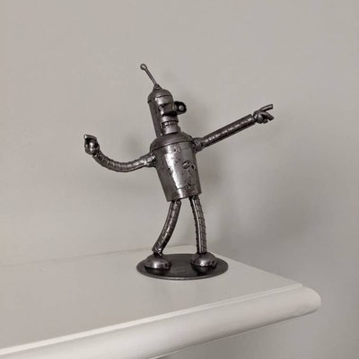 Recycled Bender Futurama Cartoon Inspired Handmade Metal Art Statue ...