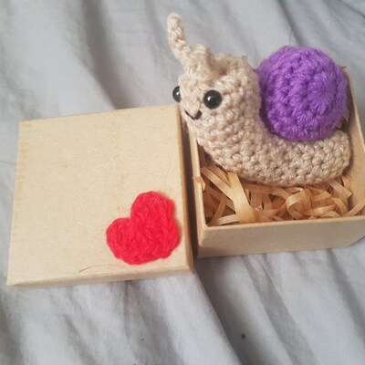 Snail in a Box Handmade Crochet Toy, Insect Lovers Gift, Birthday ...