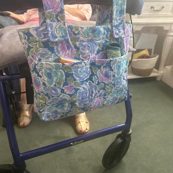 Walker Bag, Hens on an off White Background, Quilted, Walker Purse ...