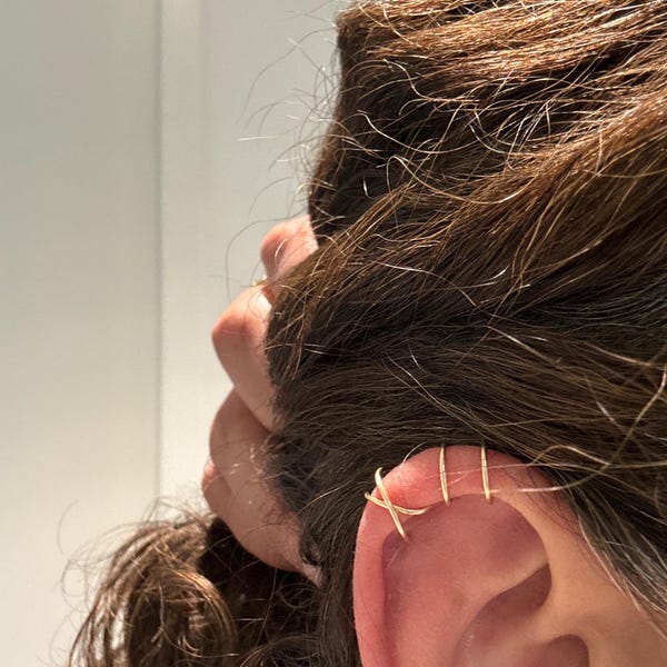 Set of 3 Ear Climber, Ear Cuff, Double Ear Cuff, Earring Climbers 30mm ...