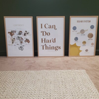 It's Cool to Be Kind, Set of 3 Printable, Kid Room Wall Art, Pink Green ...