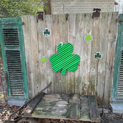 Large Corrugated Tin Shamrock / Rustic Tin Shamrock / Tin St. Patrick's ...