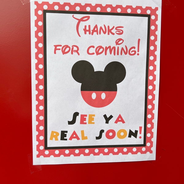 INSTANT DOWNLOAD Printable Classic Mouse Large 8x10 Sign Package / 12 ...