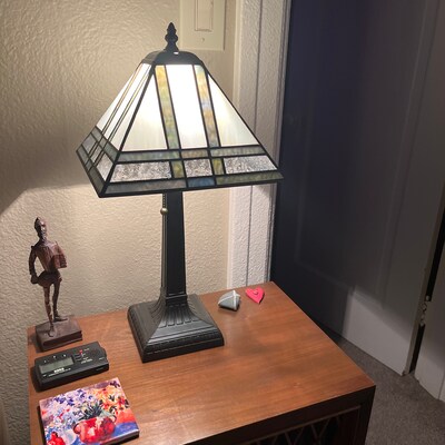 Mission Table Lamp Stained Glass Lamp Craftsman Lodge Cabin Decor ...
