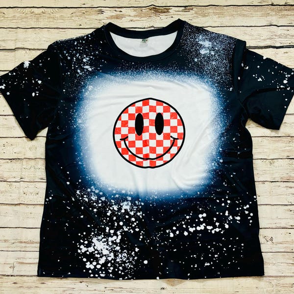Cheerleader Png Retro Checkered Smile Face Bolt Lighting Png Distressed ...