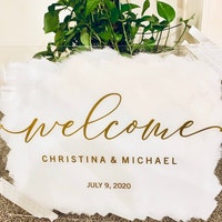 Wedding Welcome Decal Sticker-personalized Couples Names and Dates ...