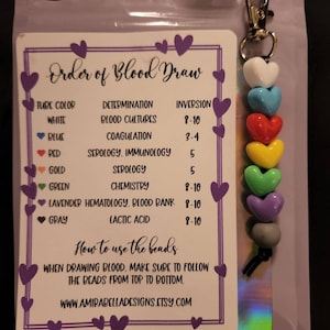 Order of Blood Draw Beads, Clip on Badge Reel Accessory Resource for ...