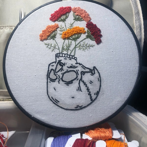 Digital PDF Pattern - Yarrow Flower Hand Embroidery Pattern (PDF Modern ...