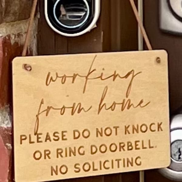 Working From Home Sign, Do Not Disturb Sign, Do Not Ring Doorbell, Do ...