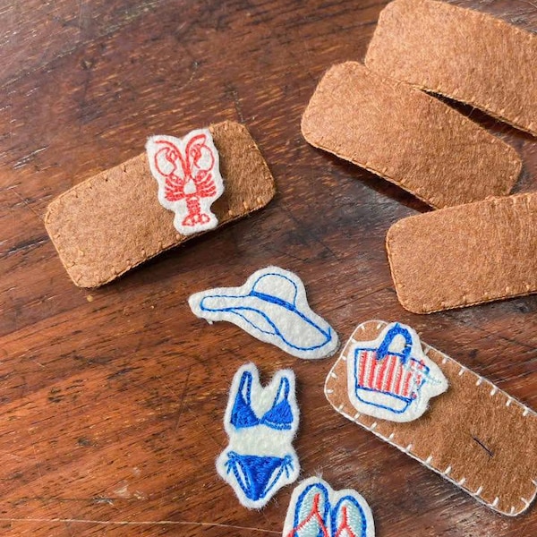Coastal Machine Embroidery Design Elements, Seashell, Lobster, Bow ...