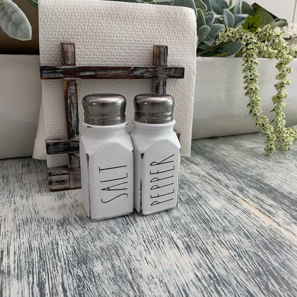 Farmhouse Salt and Pepper Shakers Vintage Decor, Rustic Salt and Pepper ...