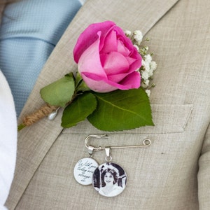 Groom Photo Buttonhole Charm With Poem Charm Personalised - Etsy UK