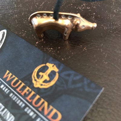 CELTIC Bronze BOAR Pendant Warrior Necklace Virility Symbol of Courage ...