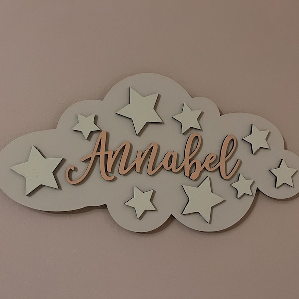 Name Cloud - Nursery - Cloud Sign - Personalised - Children’s Bedroom ...