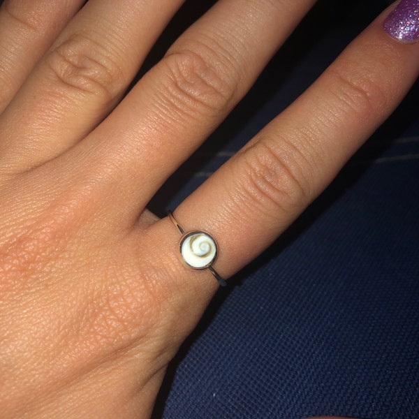 Sterling Silver Shell Stack Ring, Shell Ring, Stackable Ring, Stacking Ring, Silver Ring, Thin ...