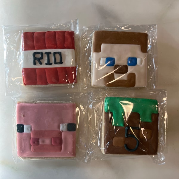 MINECRFT Inspired Vanilla Sugar Cookies CREEPER -stampy Cat - Tnt ...