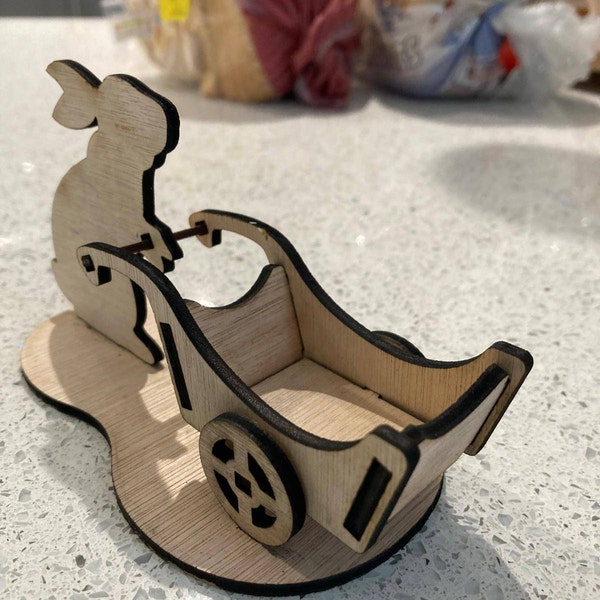 Easter Bunny Wheelbarrow SVG Laser Cutting Files Craft Kit - DIY Easter ...