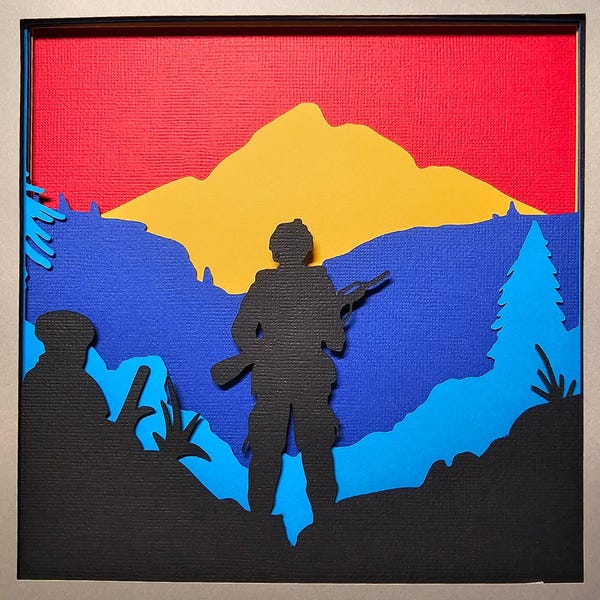 US Marines Shadow Box SVG for Cricut Silhouette, Army 3d Layered Mandala, Soldier Papercut ...