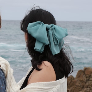 Floral Lace Drape Bow Translucent Mesh Bow Hair Accessory for | Etsy