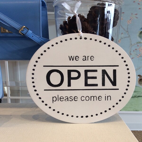 Round Modern Business Sign, Open Sign, Closed Sign, Custom Sign, Store ...