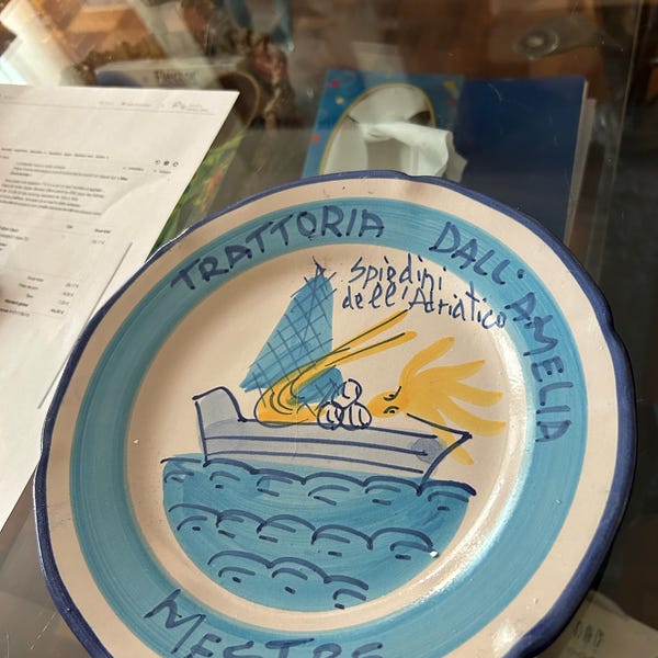 Italian Vintage Ristorante Plate, Buon Ricordo Italian Decorative Plate ...