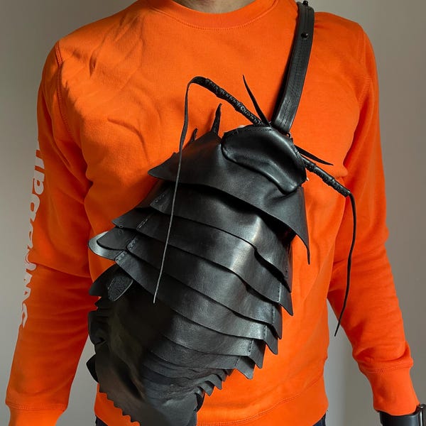 Leather Isopod Sling Bag PDF Pattern: Giant Bathynomus Design (SVG, DXF ...
