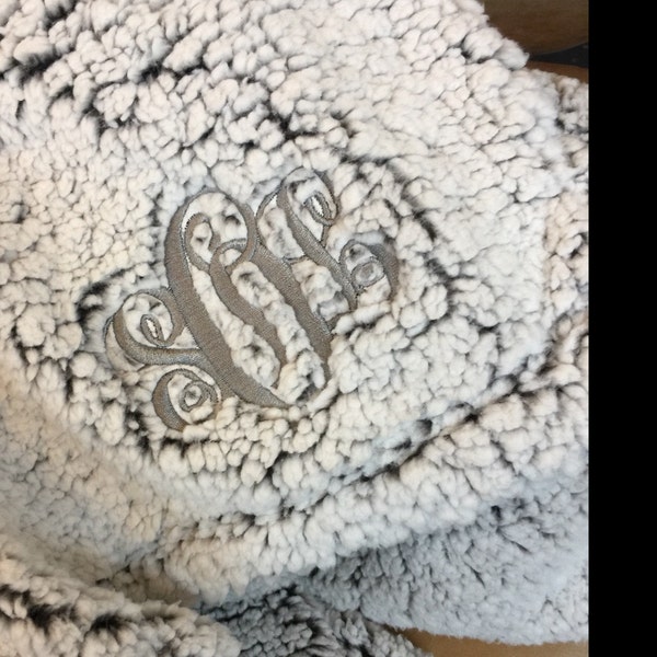 Monogram Sherpa Pullover Jacket, Personalized Quarter Zip Frosted ...