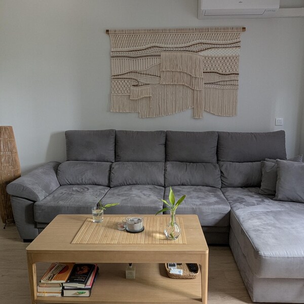 Abstract Fiber Macrame Wall Art, Unique Textured Wall Decor, Japandi ...