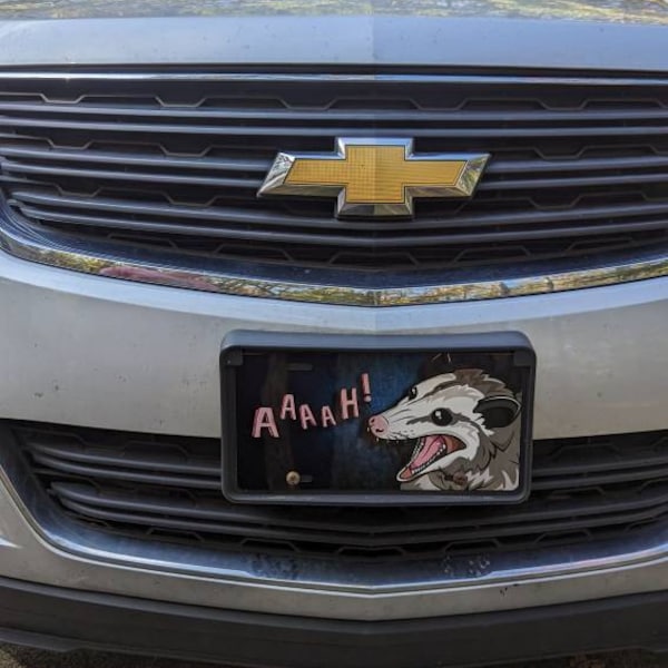 Funny Possum License Plate • Screaming Possum License Plate • Possum ...